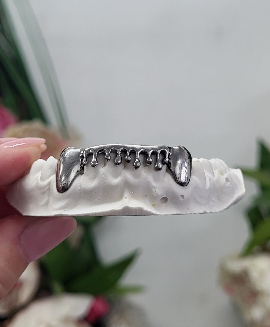 Drip bar design gold drip grillz – London Grillz